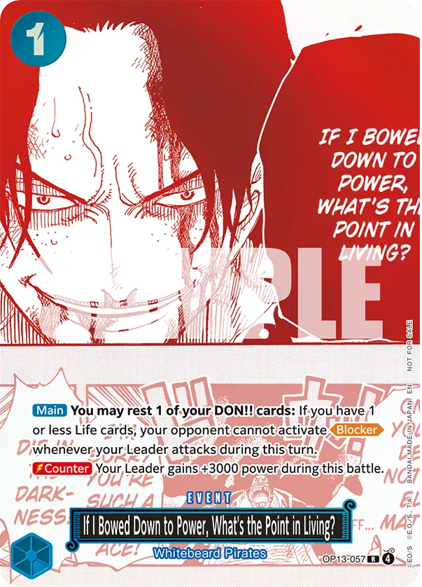 If I Bowed Down to Power, What's the Point in Living? (OP13-057) 3rd Anniversary! TREASURE ...